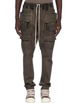Rick Owens Creatch Regular Fit Cargo Drawstring Pants - Dust