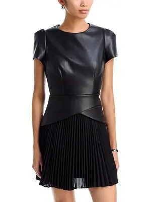 MILLY Milly Haddy Faux Leather Mini Dress