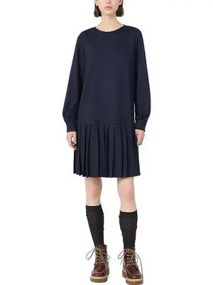 Max Mara Navetta Jacquard Jersey Dress - Navy