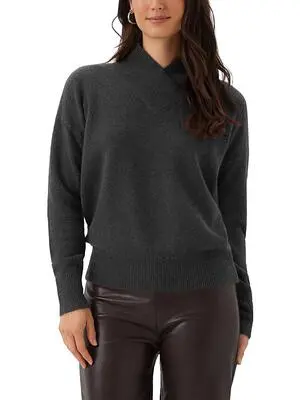 Karen Kane Shawl Collar Drop Sleeve Pullover Sweater - Black