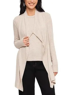 Karen Kane Karen Kane Ribbed Drape Front Cardigan Oat