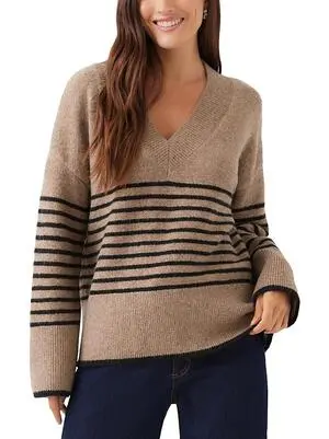 KAREN KANE Karen Kane Printed V-Neck Sweater