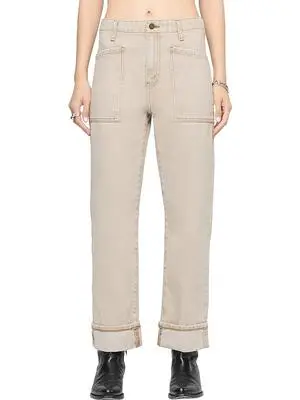 RE/DONE The Bender High Rise Utility Jeans - Quiet Khaki