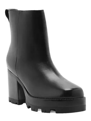 Schutz Leather Platform Boots - Black