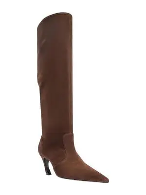 Schutz Lexi Mid Slouch Pointed Toe Boots - Root Brown
