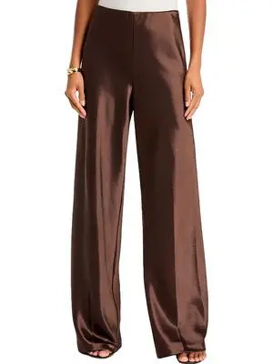 LUCY PARIS Satin Bias Trousers - Brown