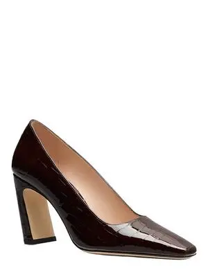 STUART WEITZMAN Stassi Embossed Leather Pumps - Espresso