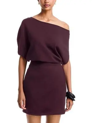 Simkhai Simkhai Shania Asymmetric Mini Dress Fig