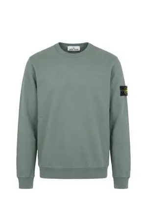 Stone Island STONE ISLAND Fleece-Lined Cotton Crewneck Sweatshirt Verde