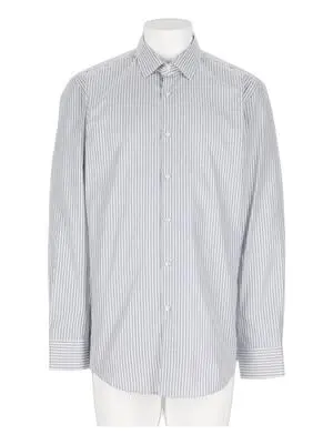 Hugo Striped Cotton Dress Shirt - Blue