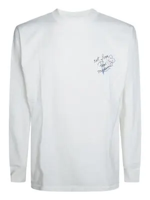 Drole De Monsieur Long Sleeve Cotton T-shirt - Bianco