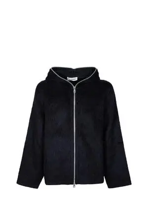 Our Legacy Full-zip Textured Hoodie - Nero
