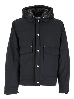 Moose Knuckles Hooded Puffer Bomber Jacket - Black