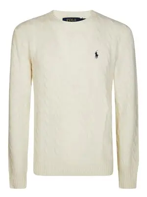 Polo Ralph Lauren POLO RALPH LAUREN Cable Knit Logo Sweater Bianco