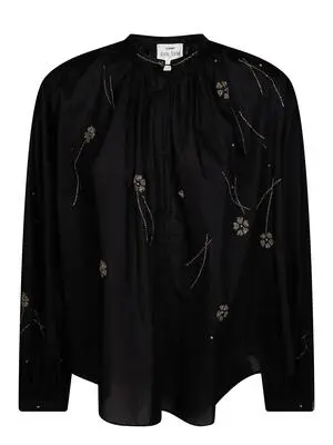 FORTE_FORTE FORTE FORTE Embroidered Sail Bohemian Shirt Nero