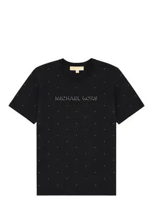 Michael Kors Studded Logo Cotton T-shirt - Black