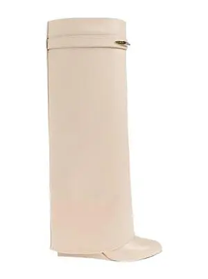 Givenchy GIVENCHY Pointed-Toe Leather Wedge Boots Beige