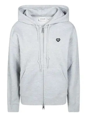 Carhartt Hooded Mini Heart Patch Cotton Jacket - Grigio