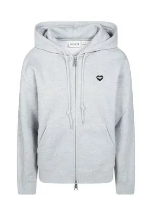 Carhartt Hooded Mini Heart Patch Cotton Jacket - Grigio