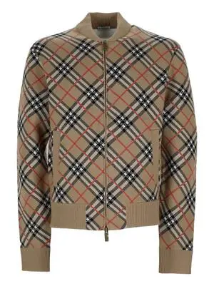 Burberry Zip-up Argyle Knit Jacket - Multicolour