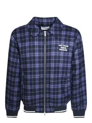 DROLE DE MONSIEUR Drole De Monsieur Men's Flannel Jacket With Script Detail
