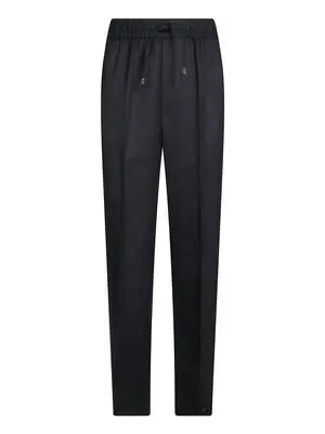 Drole De Monsieur Elastic Waist Wool-blend Pants - Nero