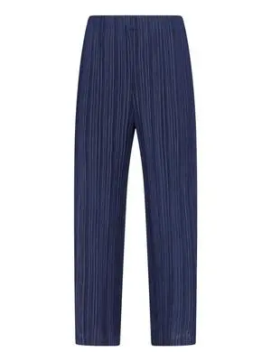Issey Miyake PLEATS PLEASE ISSEY MIYAKE Pleated Wide-Leg Trousers Blue