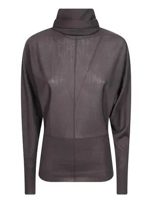 SOEUR SOEUR Sheer Turtleneck Long Sleeve Top