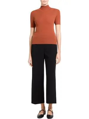 Theory Theory Leenda Ribbed Wool Mock Neck Top Red