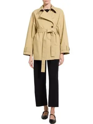 THEORY Double-Breasted Trench Jacket