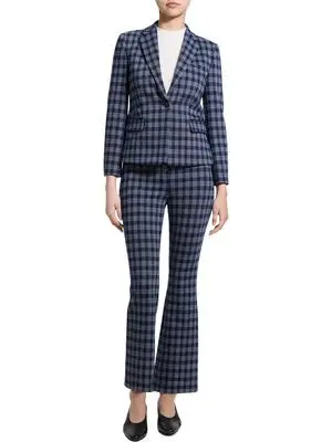 Theory Plaid Slim Single-breasted Blazer - Blue