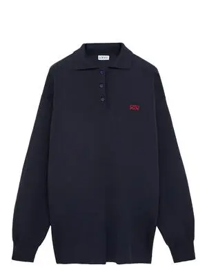 Loewe Cashmere-silk Polo Sweater - Navy