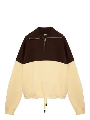 Loewe Loewe Two-Tone Quarter-Zip Sweater Brown
