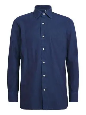 100HANDS Denim Washed Shirt - Blue
