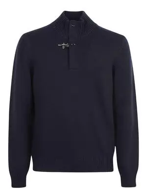 FAY Gancio Elbow-patch Sweater - Blue