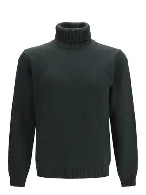 ROBERTO COLLINA Ribbed Turtleneck Knitted Sweater - Black