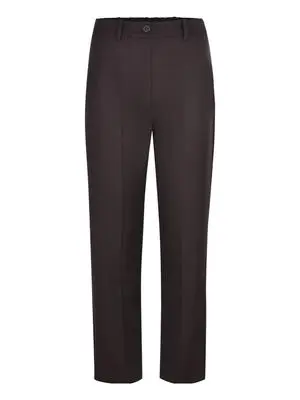 ALYSI Wool-blend Cigarette Trousers - Black