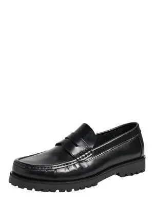 VINNY'S Lee Lake Loafers - Black Nappa