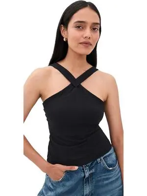 Susana Monaco V Center Strap Top - Black