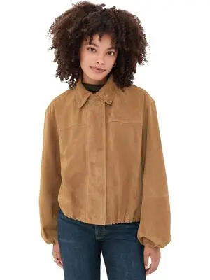 Joe's Jeans The Bella Suede Bomber Jacket - Nutmeg