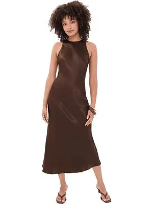 Rails Solene Satin Midi Dress - Espresso
