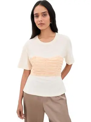 Ulla Johnson Cotton Jersey Corset Top - Pearl