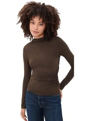 Rails Joelle Ruched Tee - Espresso