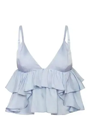 FLEUR DU MAL Fleur Du Mal Ruffled Top Blue