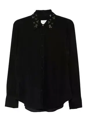 TRAME AUREE Crystal-embellished Frida Shirt - Black
