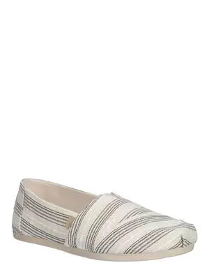 Toms Alpargata Classic Striped Canvas Slip-on Flats - Neutrals
