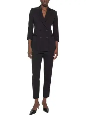 Imperial Double-breasted Peak-lapel Jacket - Black