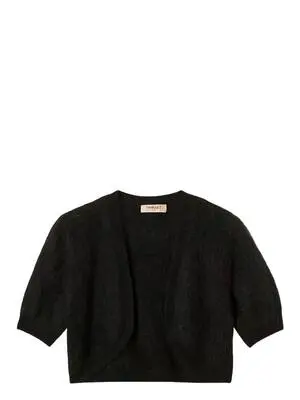 TWINSET Brushed Wool-blend Shrug - Black