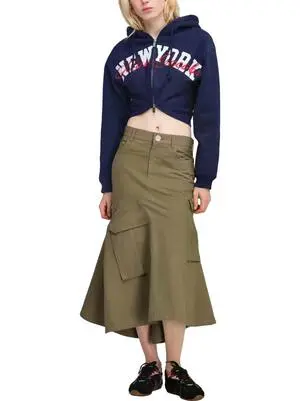 Marc Jacobs Cropped Logo-print Hoodie - Blue