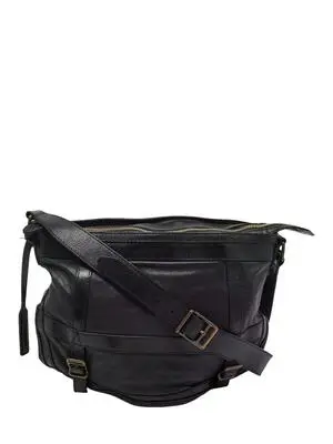 BURBERRY Burberry Black Leather Messenger Bag